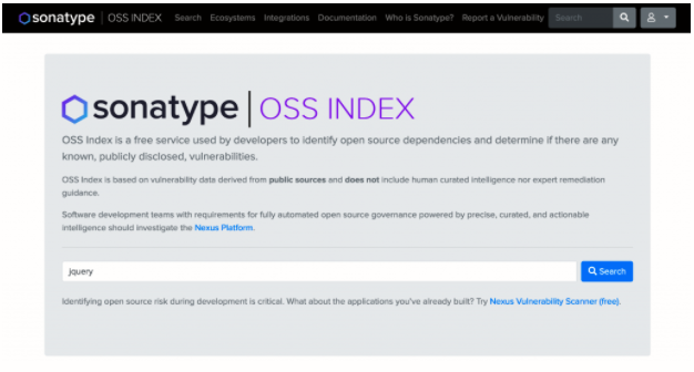 Identify Open Source Vulnerabilities with Sonatype OSS Index