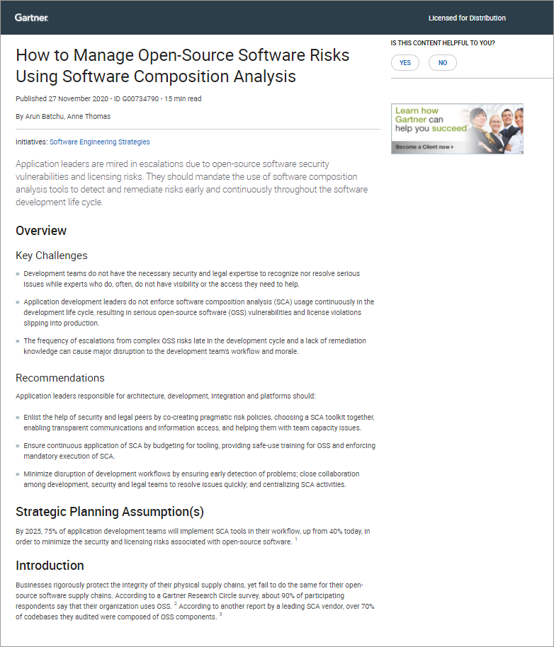 Thank you for downloading the Gartner: How to Manage Open Source ...