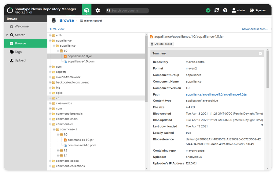 Nexus Repository | Software Component Management